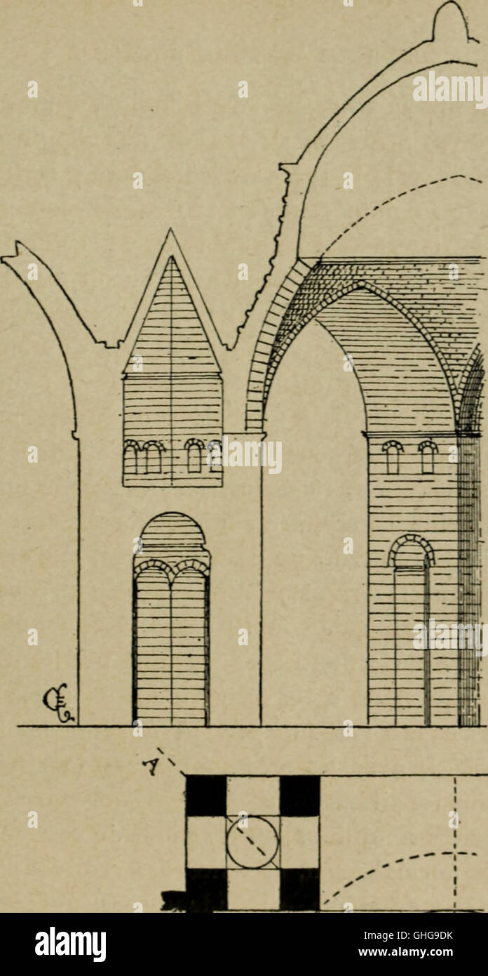 Illustration from 'L'architecture romane' (1888), depicting examples of ...