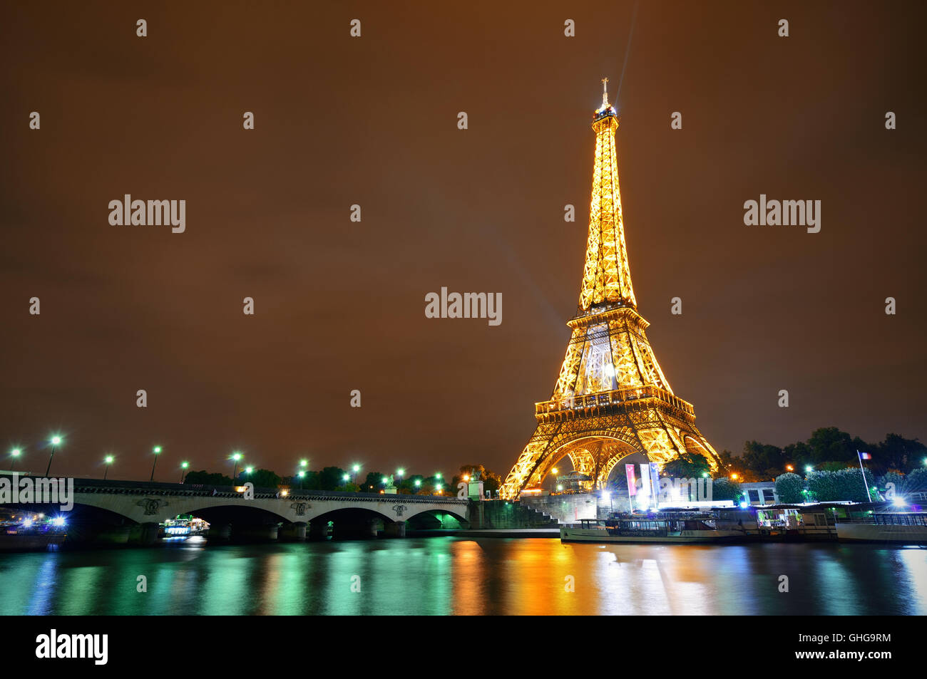 PARIS, FRANCE - MAY 13: Eiffel Tower night view on May 13, 2015 in ...
