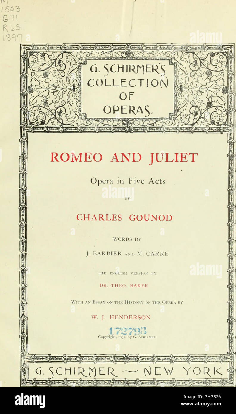 An opera adaptation of Shakespeare's 'Romeo and Juliet' composed in ...