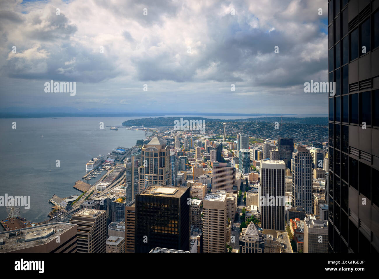 Seattle rooftop panorama view with urban architecture Stock Photo - Alamy