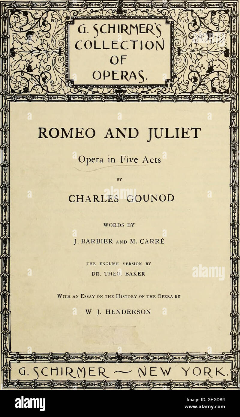 This 1897 opera adaptation of Shakespeare's famous tragedy 'Romeo and ...