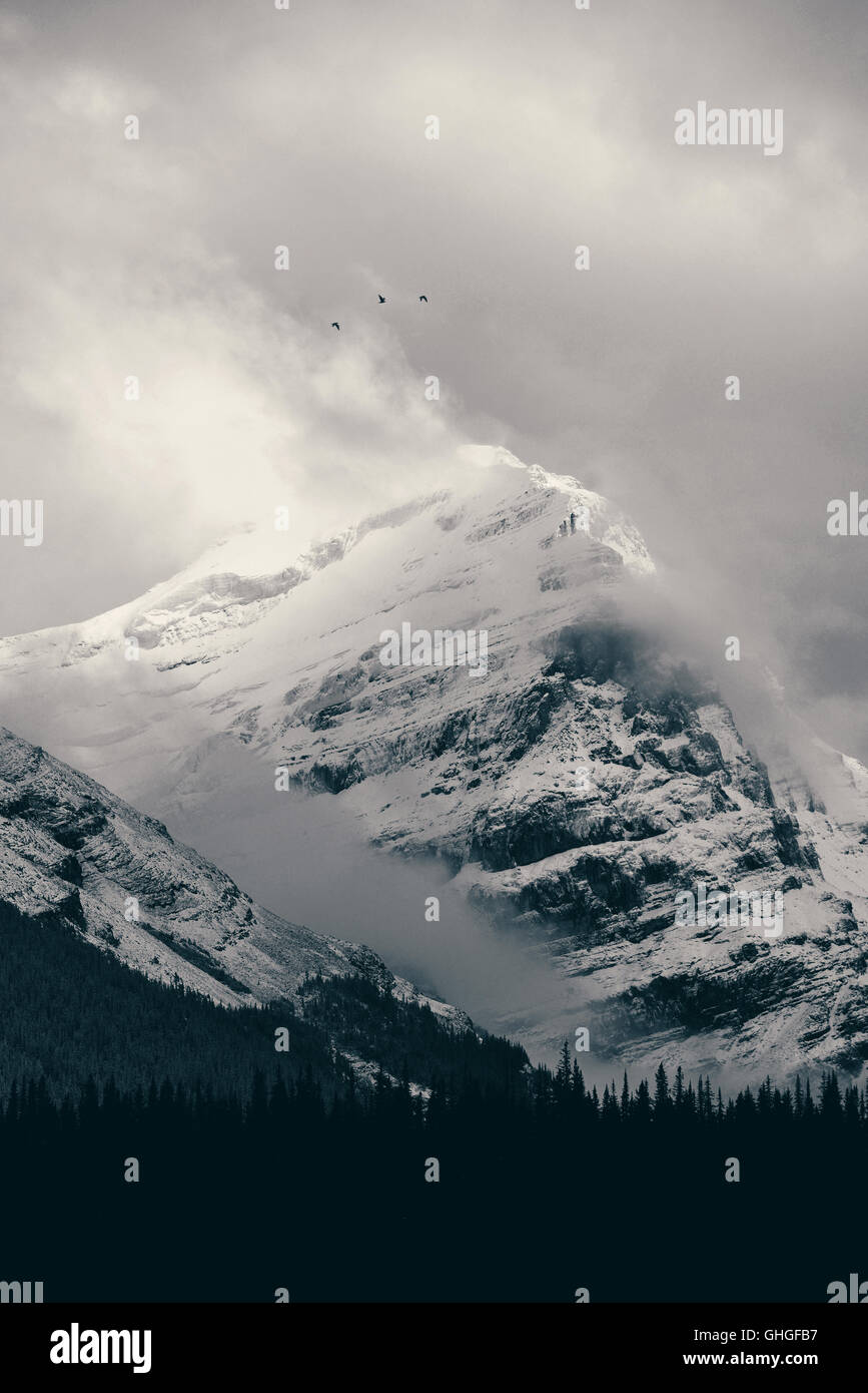 Snow mountain sunset with cloud in National Park Stock Photo - Alamy