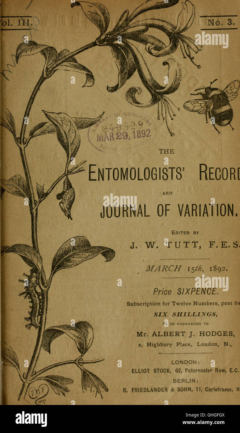 'The Entomologist's Record and Journal of Variation' (1892) is a ...