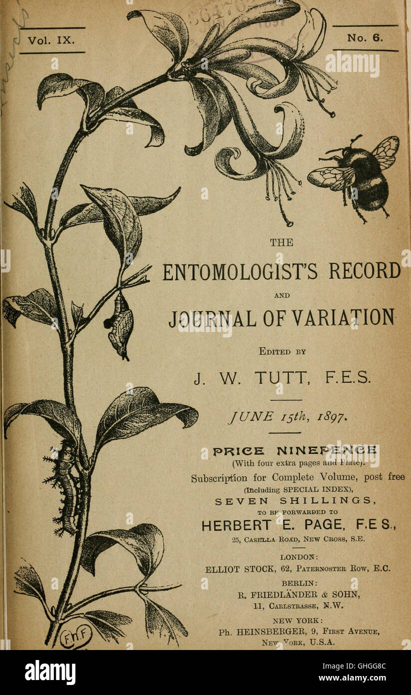 'The Entomologist's Record and Journal of Variation' (1897) is a ...