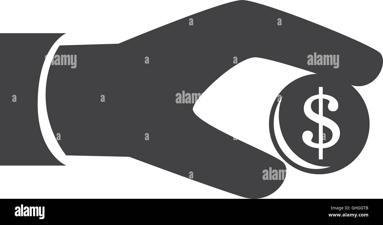 money coin hand icon vector illustration Stock Vector Image & Art - Alamy