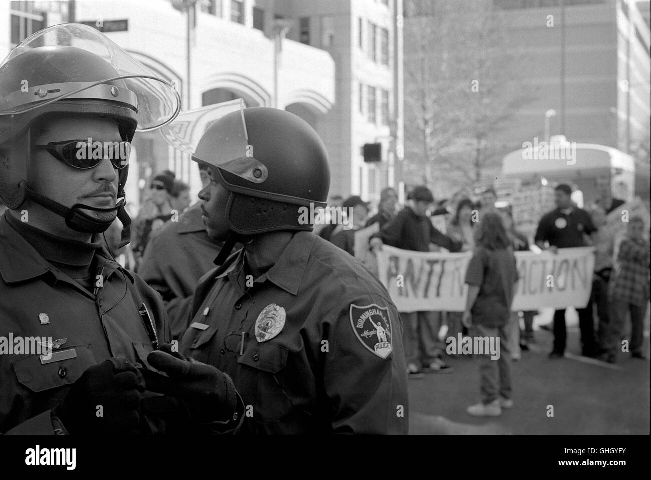 Riot police at a Klu Klux Klan Rally in Birmingham Alabama circa 1998 ...