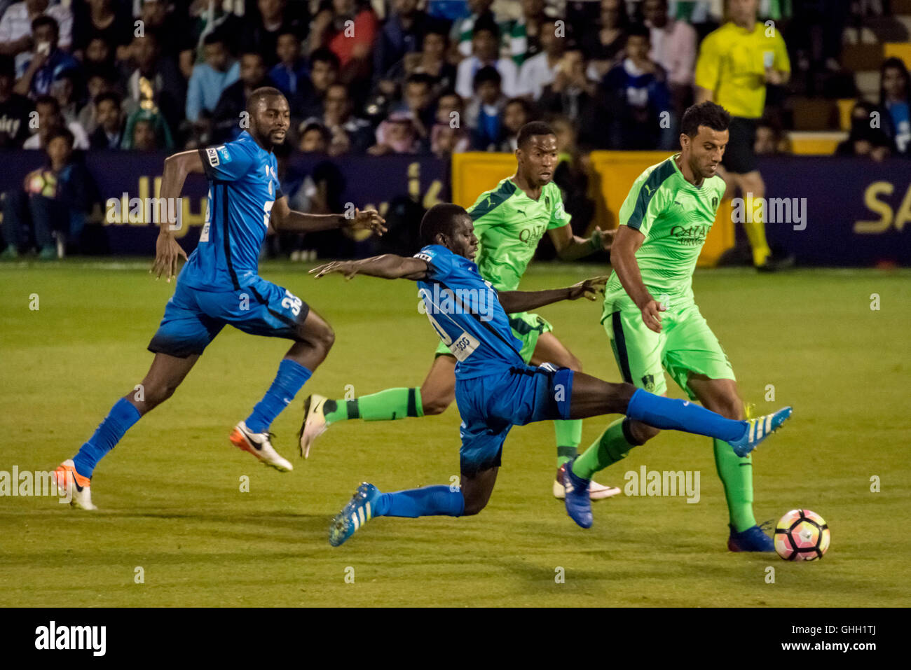 London, UK. 8th August, 2016. Abdulmalek Al-Khaibri #6 (C), Osama ...