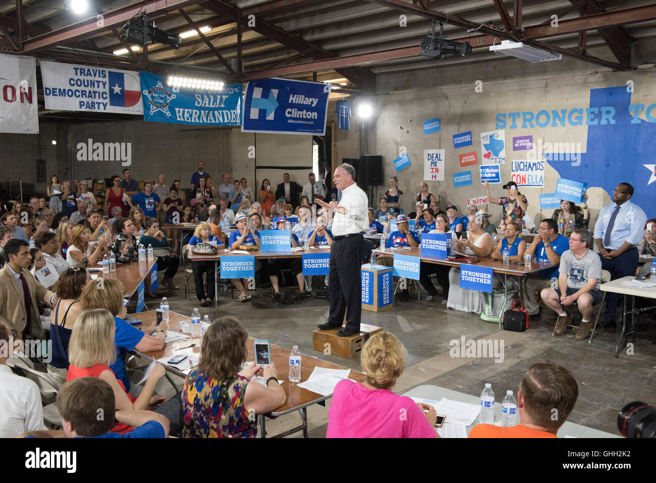 Democratic VP nominee Tim Kaine encourages volunteers at an Austin ...