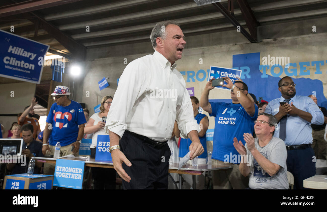 Democratic VP nominee Tim Kaine encourages volunteers at an Austin ...