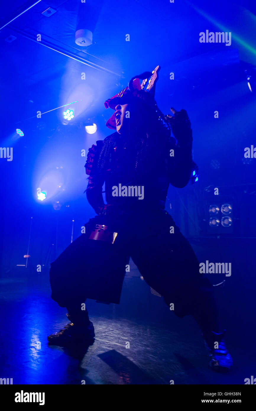 An air guitarist plays an imaginary riff during the Air Guitar 2016 ...
