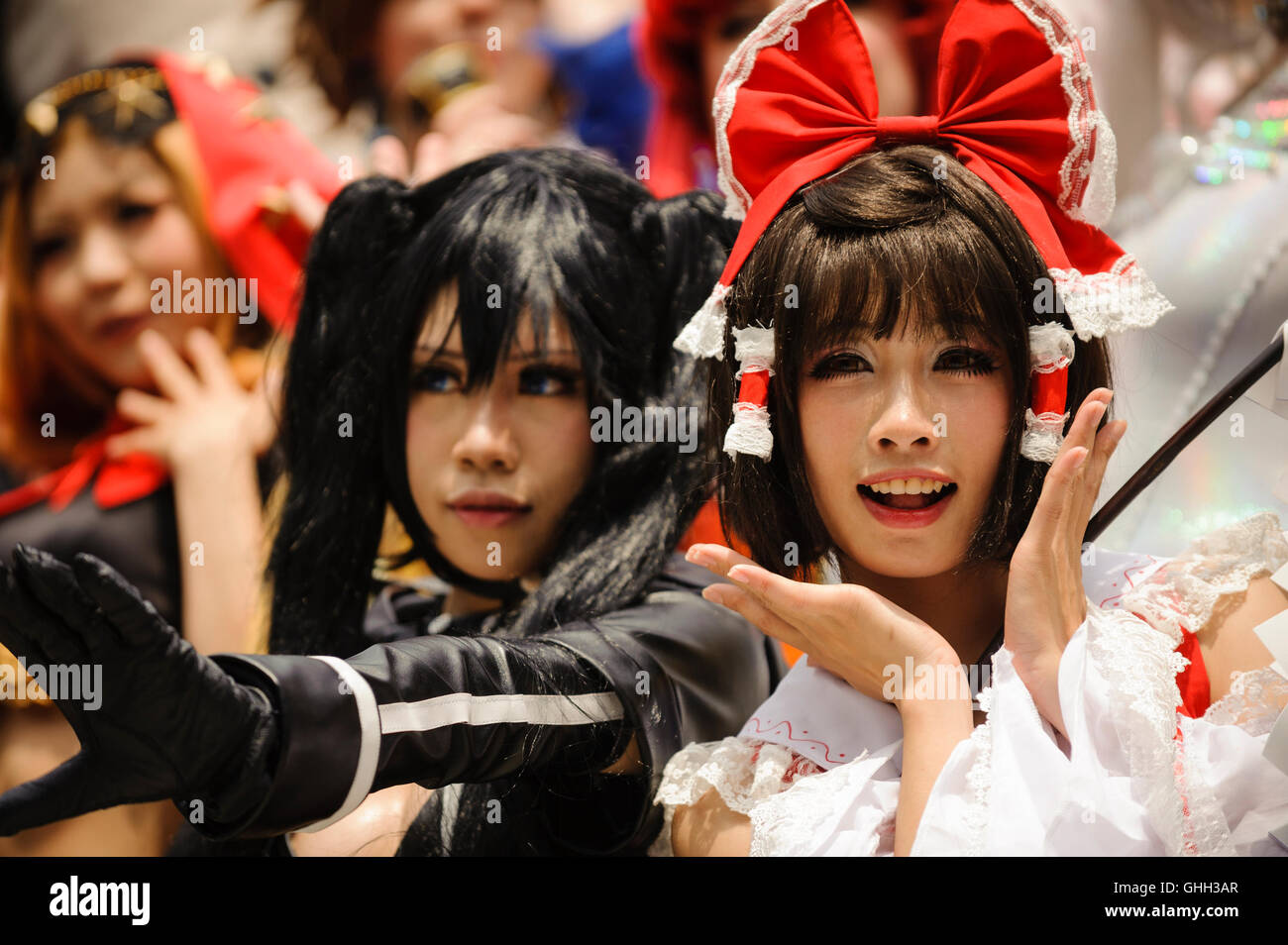 AUGUST 7, 2016 - Cosplayers pose for photographs during the World ...