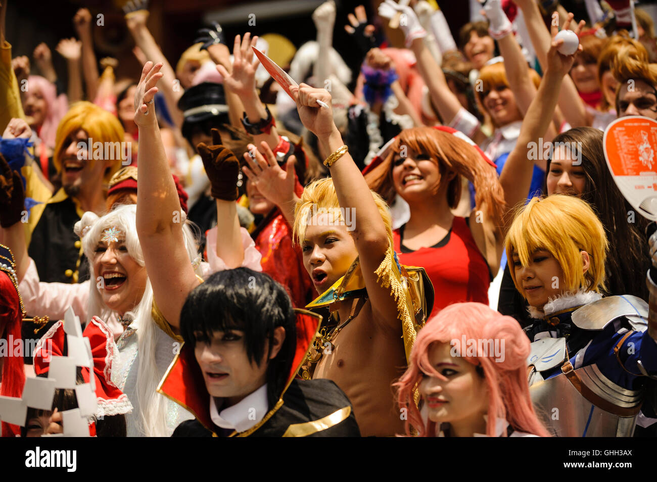 AUGUST 7, 2016 - Cosplayers pose for photographs during the World ...
