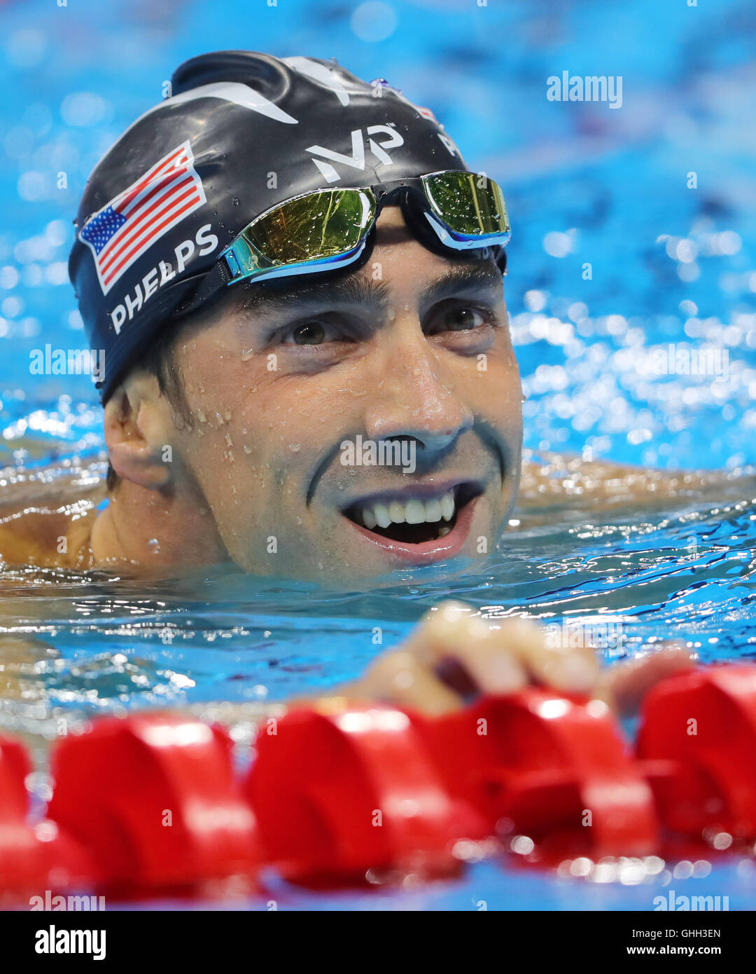 Rio de Janeiro, Brazil. 9th Aug, 2016. Michael Phelps of the USA is all ...
