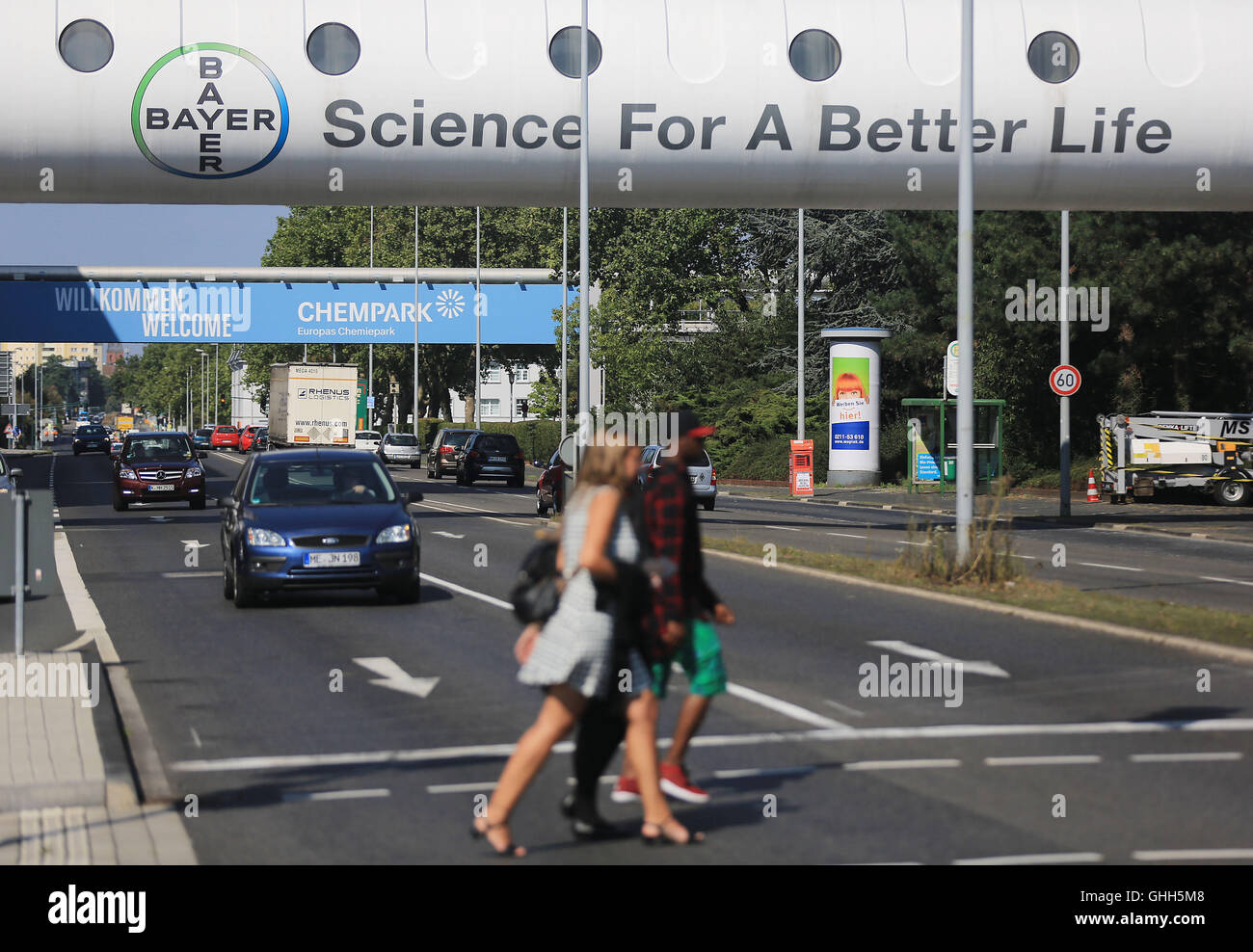Leverkusen, Germany. 14th Sep, 2016. The Bayer logo can be seen at the ...