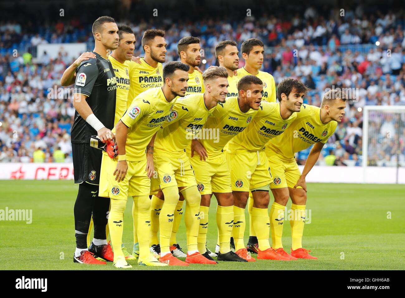 Madrid, Spain. 21st Sep, 2016. Villarreal team group line-up ...