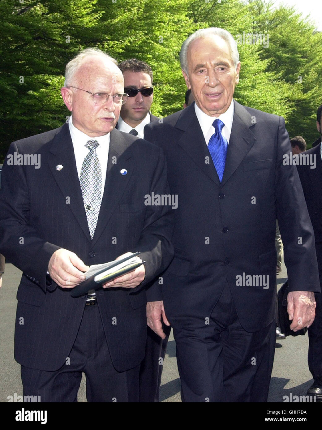 Ambassador David Ivry of Israel, left, and Foreign Minister Shimon ...