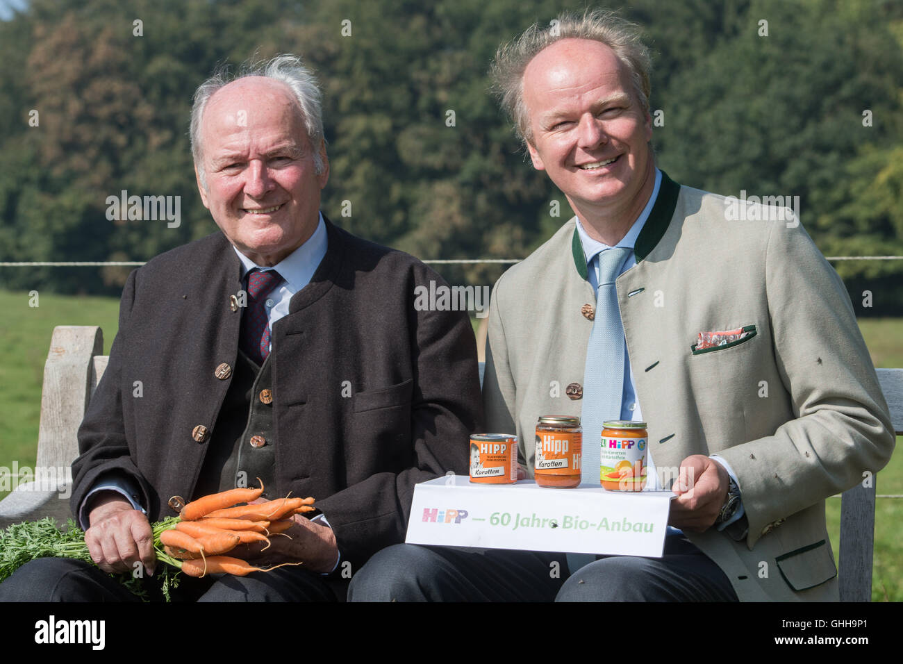 Businessmen Claus Hipp (l) and his son Stefan Hipp, pictured at ...