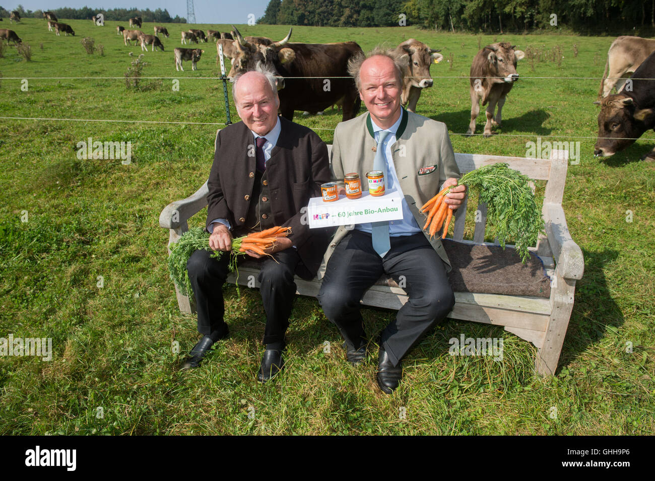 Businessmen Claus Hipp (l) and his son Stefan Hipp, pictured at ...