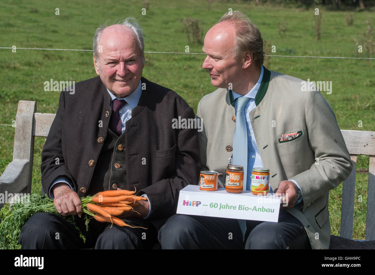 Businessmen Claus Hipp (l) and his son Stefan Hipp, pictured at ...