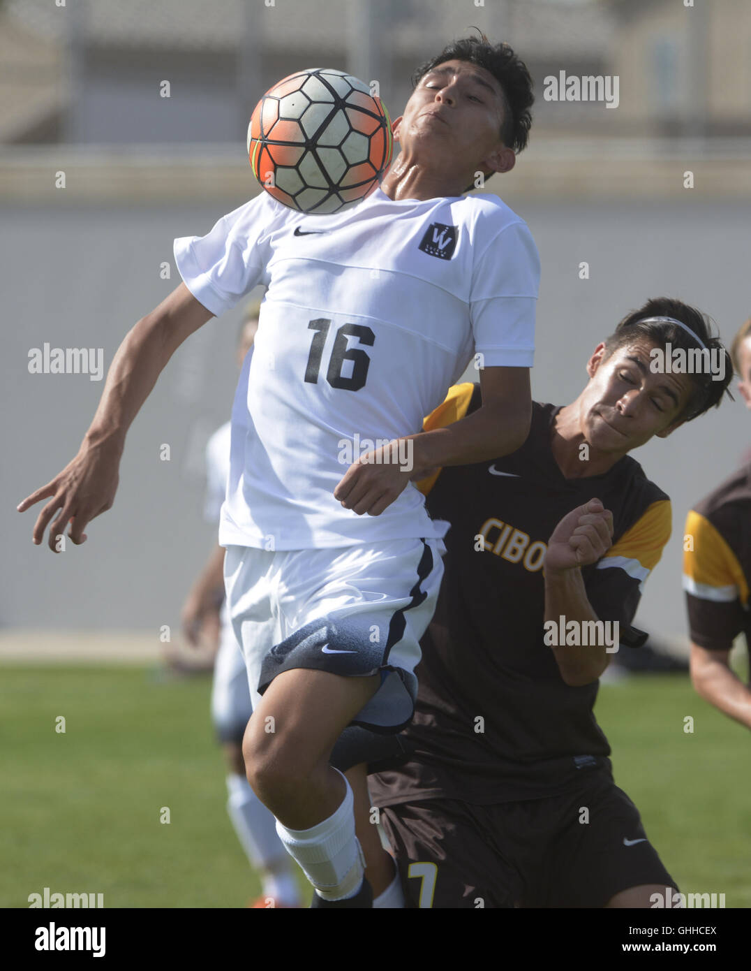 Usa. 28th Sep, 2016. SPORTS -- Volcano Vista's Julian Ortega, 16, goes ...