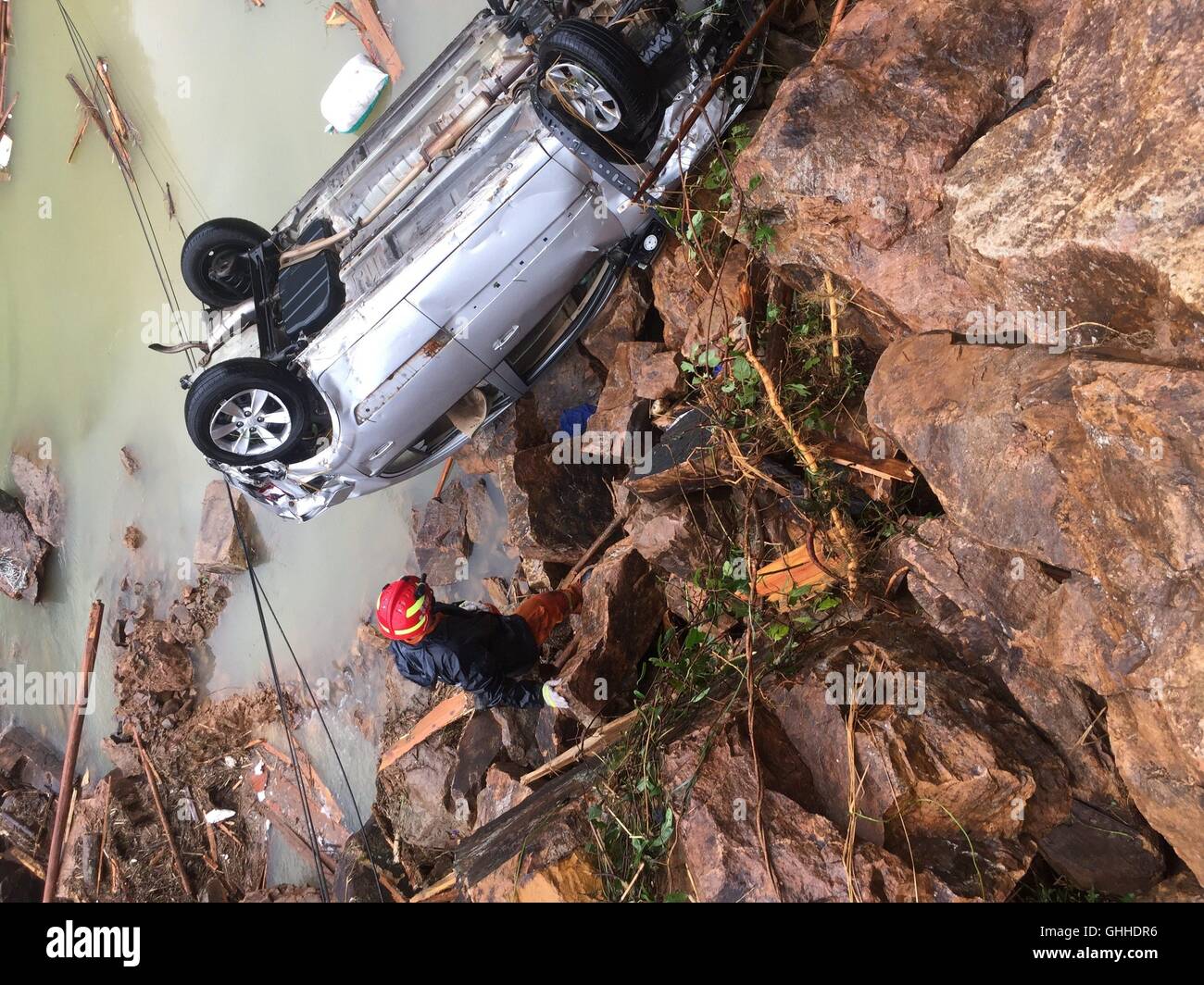 Lishui, Lishui, China. 28th Sep, 2016. A landslide triggered by Typhoon ...