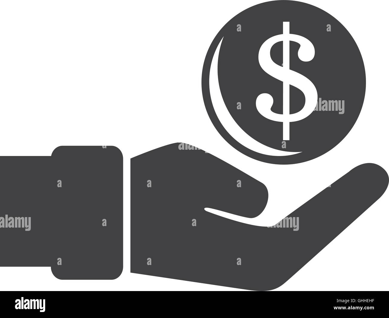 money coin hand icon vector illustration Stock Vector Image & Art - Alamy