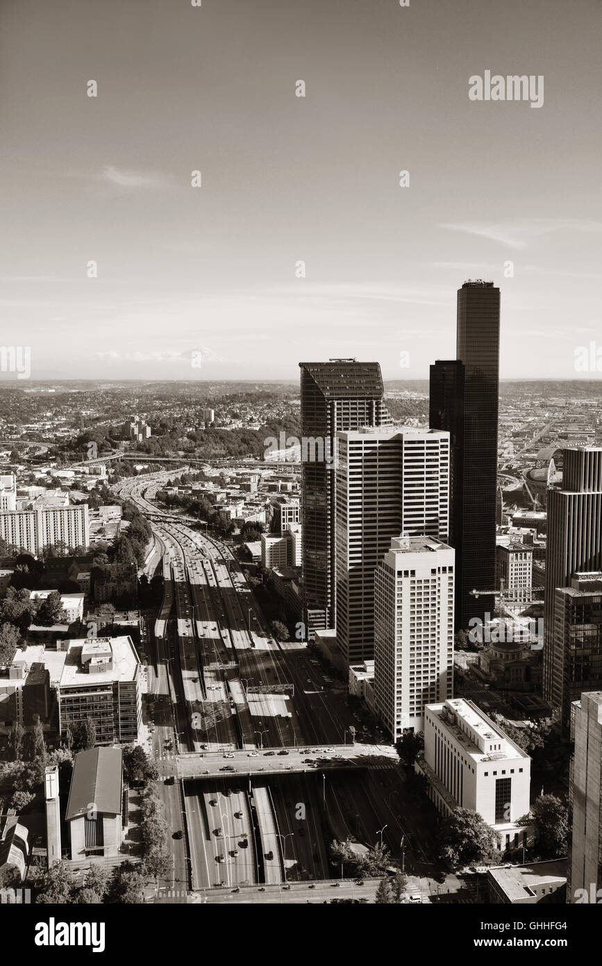 Seattle rooftop view with city urban architecture Stock Photo - Alamy