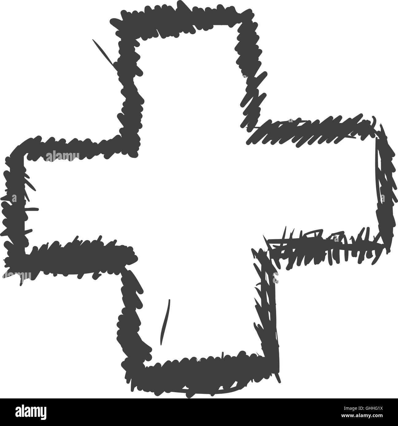 Cross sketch icon. Shape design. Vector graphic Stock Vector Image ...