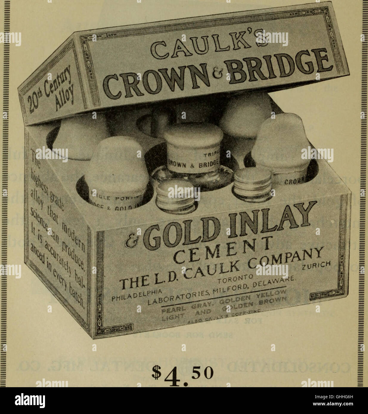 Caulk's Cement, used in dentistry, is designed for tooth restoration ...