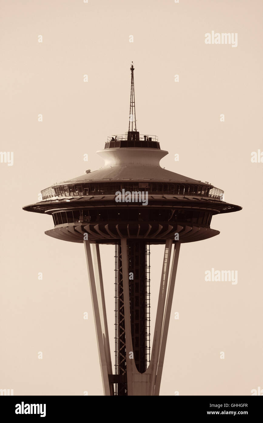 SEATTLE, WA - AUG 14: Space Needle closeup on August 14, 2015 in ...