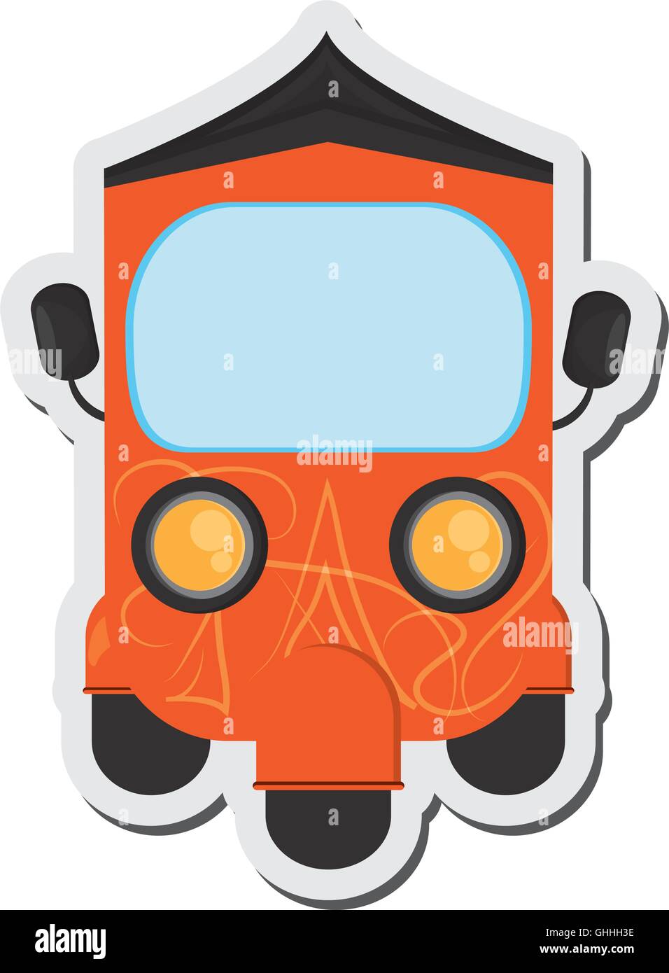 Rickshaw tuk tuk frontview icon hi-res stock photography and images - Alamy