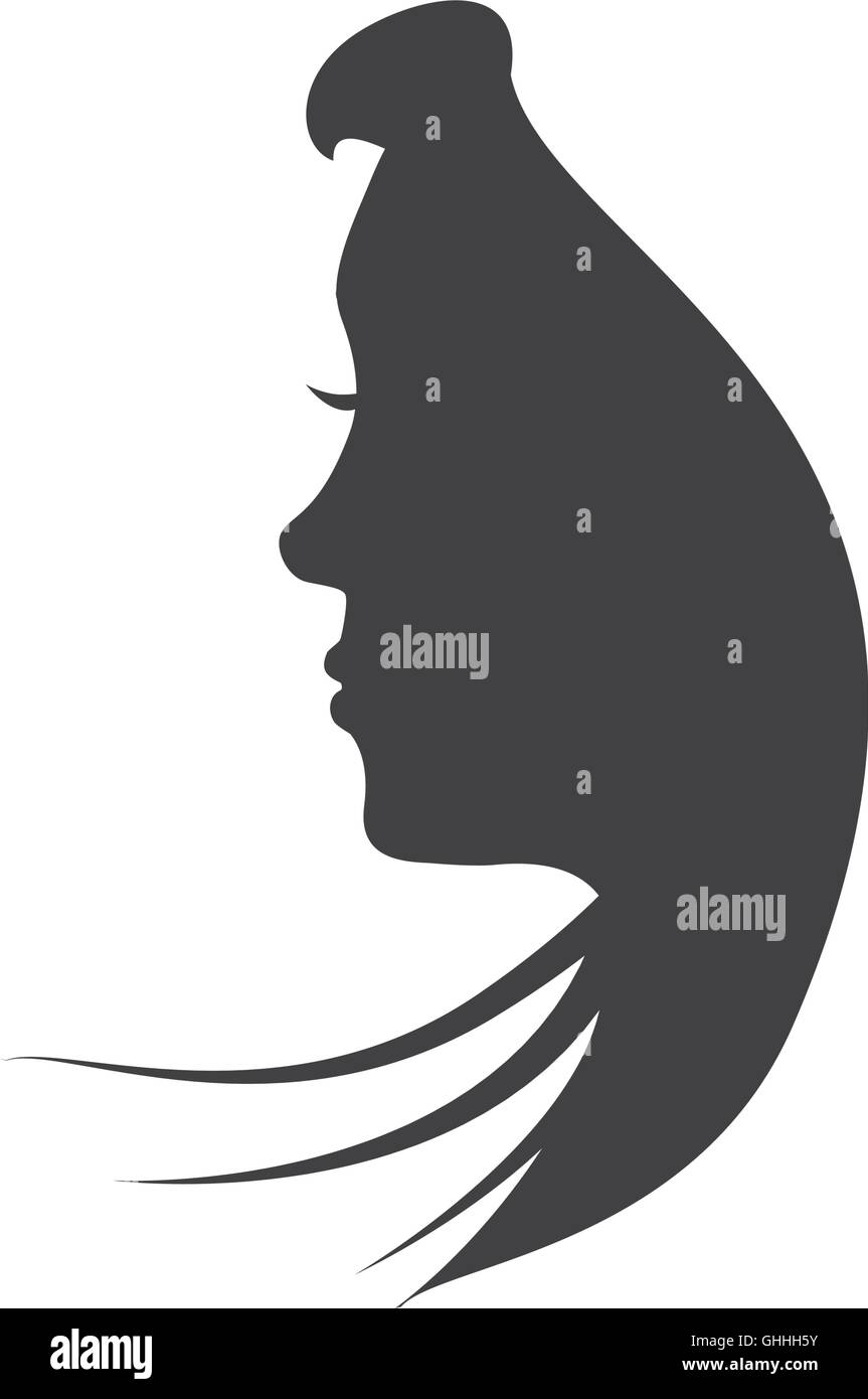 Female head icon. Woman head design. Vector graphic Stock Vector Image ...