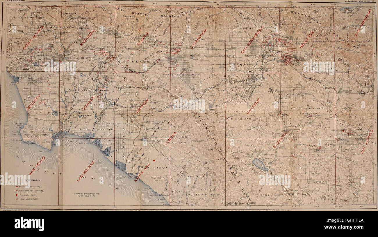 California Water Map Vintage High Resolution Stock Photography and ...