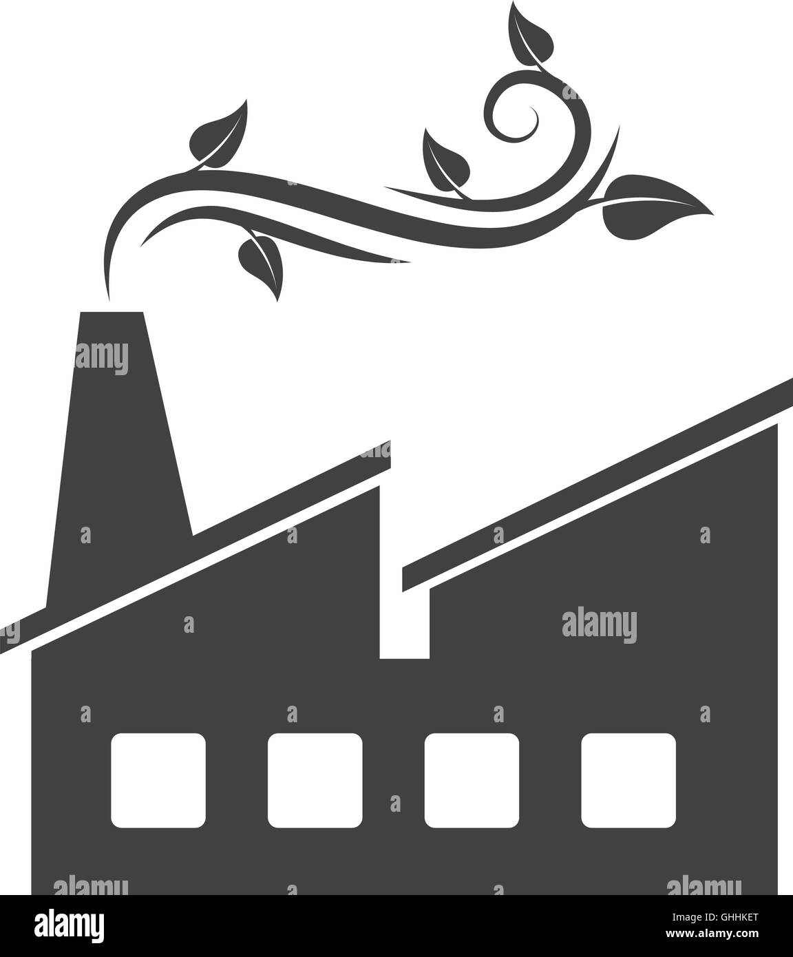 green factory ecology icon vector illustration Stock Vector Image & Art ...