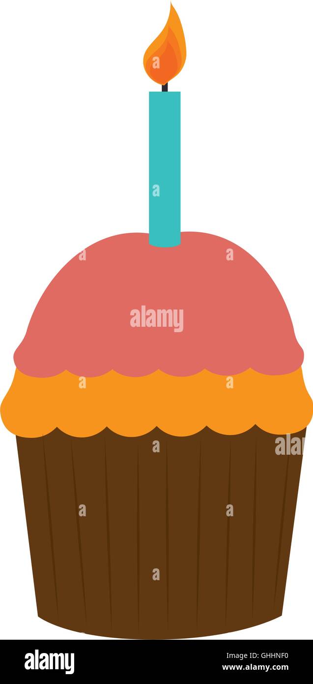 happy birthday cupcake icon vector illustration Stock Vector Image ...