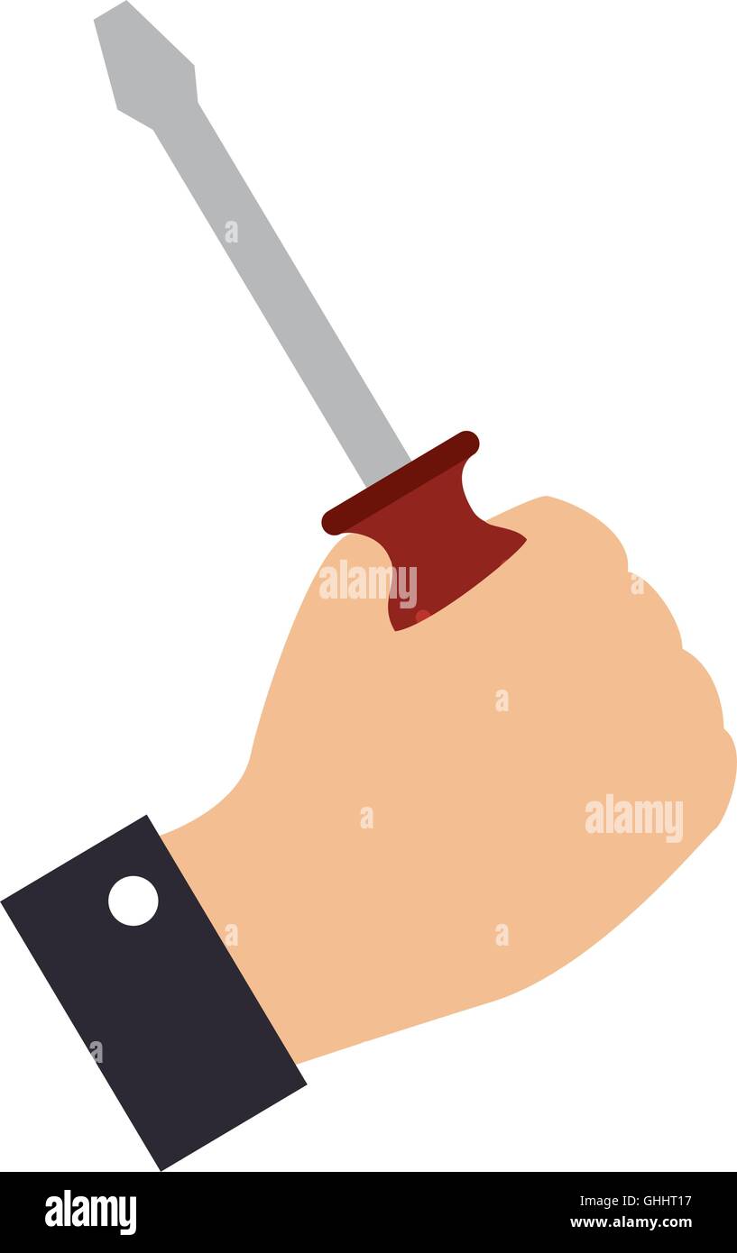 screwdriver hand grab construction icon vector graphic Stock Vector ...