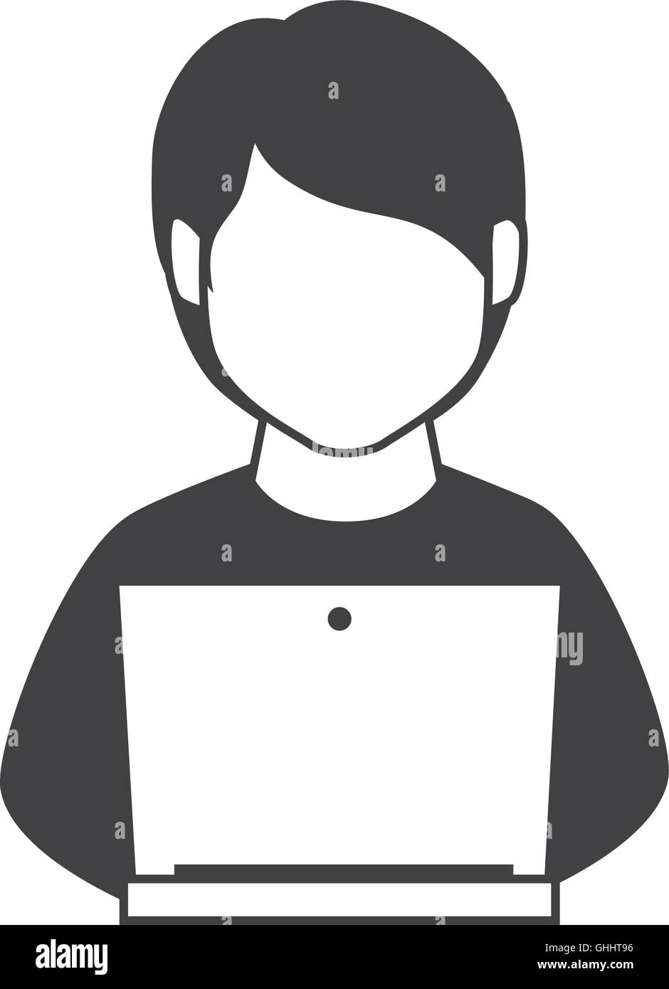 man laptop computer technology education icon vector graphic Stock ...