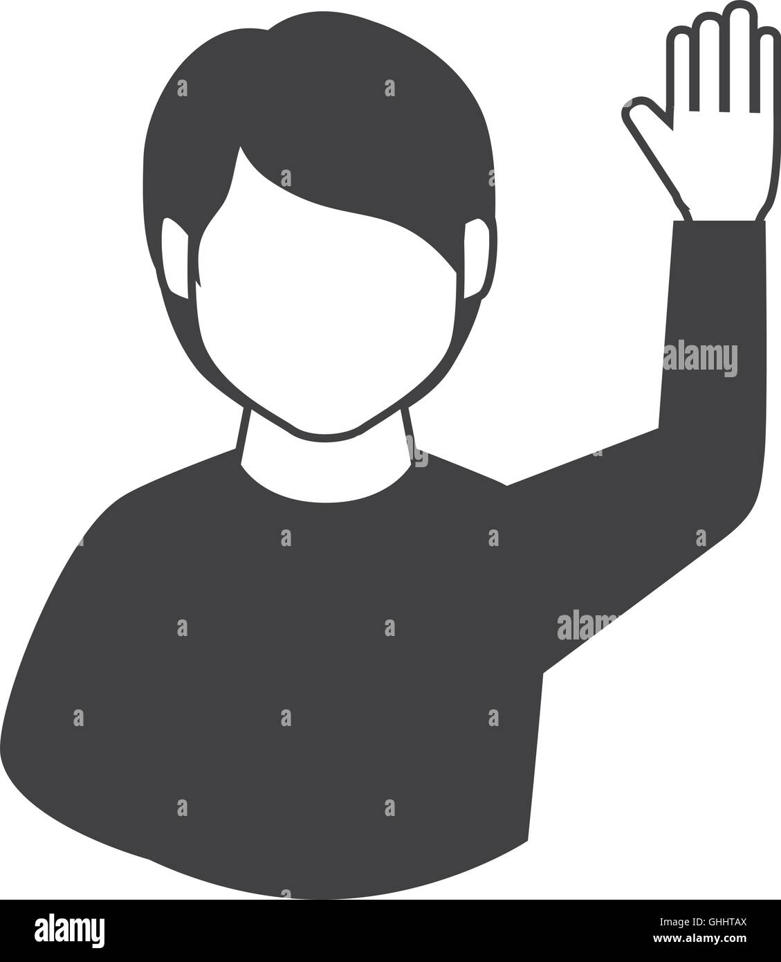 man hand up asking question participation icon vector graphic Stock ...