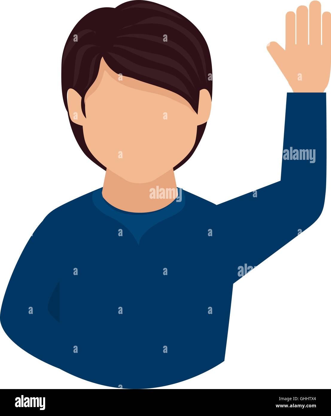 man hand up asking question participation icon vector graphic Stock ...