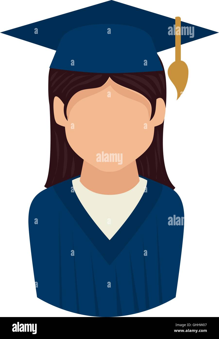 woman graduate graduation education university icon vector graph Stock ...