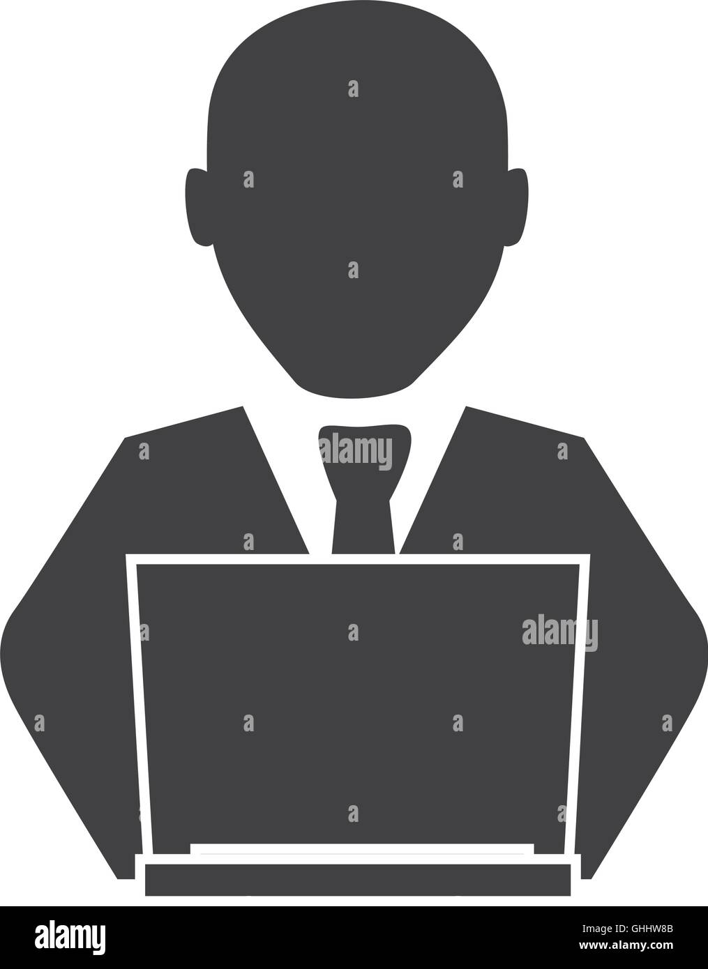 man laptop computer technology education icon vector graphic Stock ...