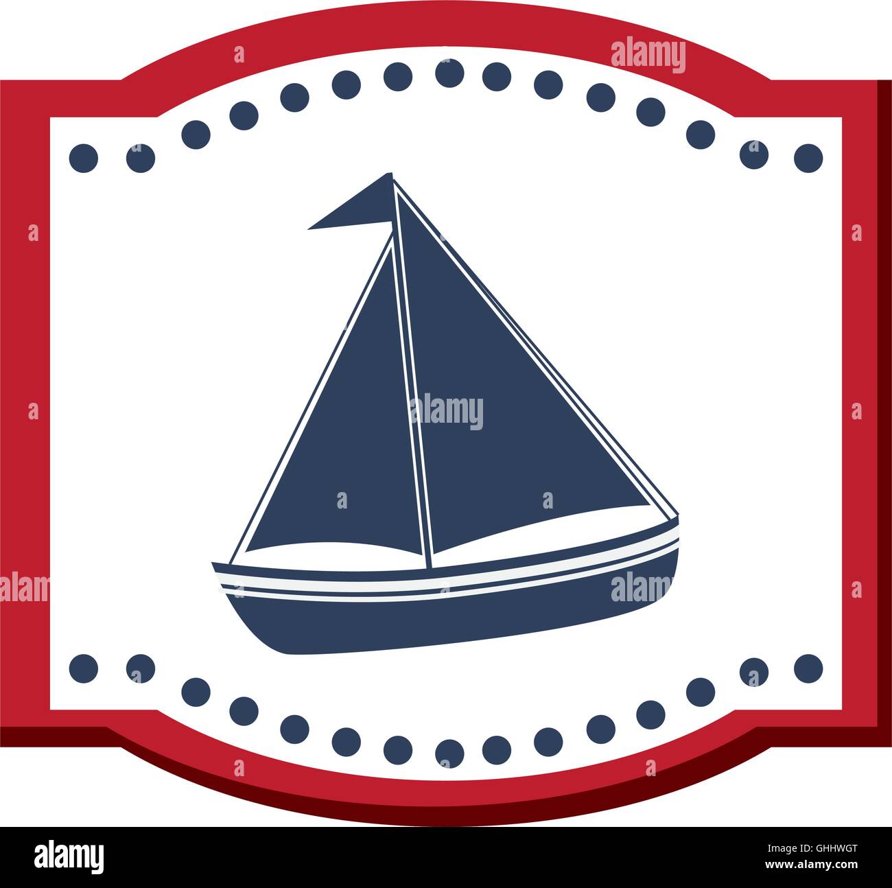 sail boat emblem icon Stock Vector Image & Art - Alamy