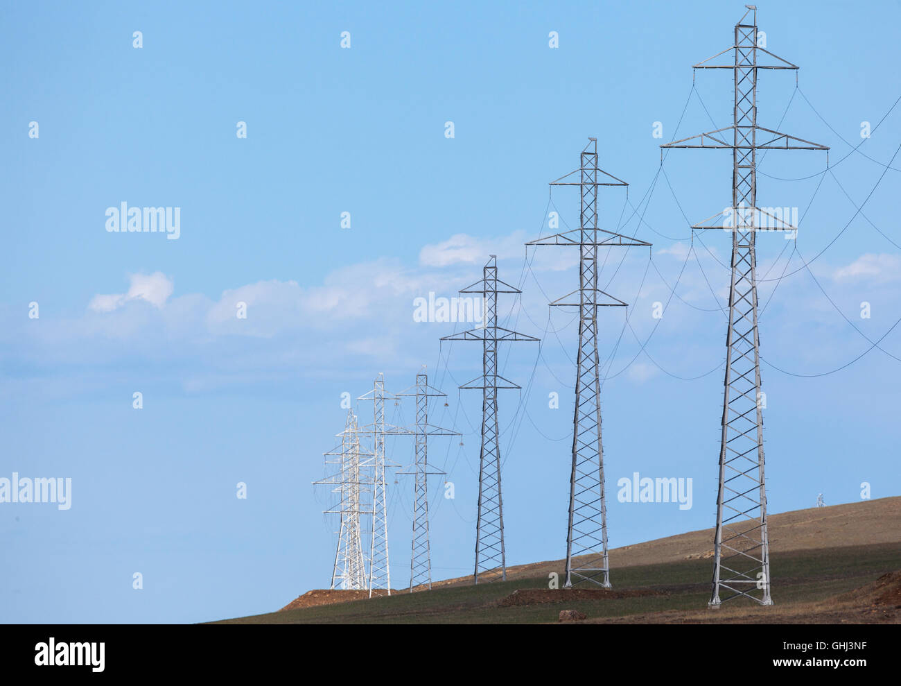 Pylon and transmission power line Stock Photo - Alamy