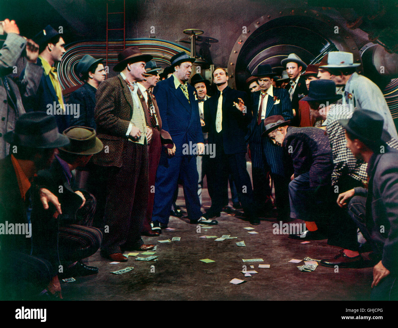 STUBBY KAYE (Nicely Johnson), MARLON BRANDO (Sky Masterson), FRANK ...