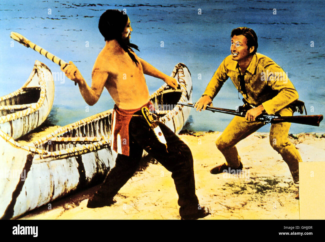 Mit seinem Freund Chingachgook gerät der Trapper WildtÜter (LEX BARKER ...