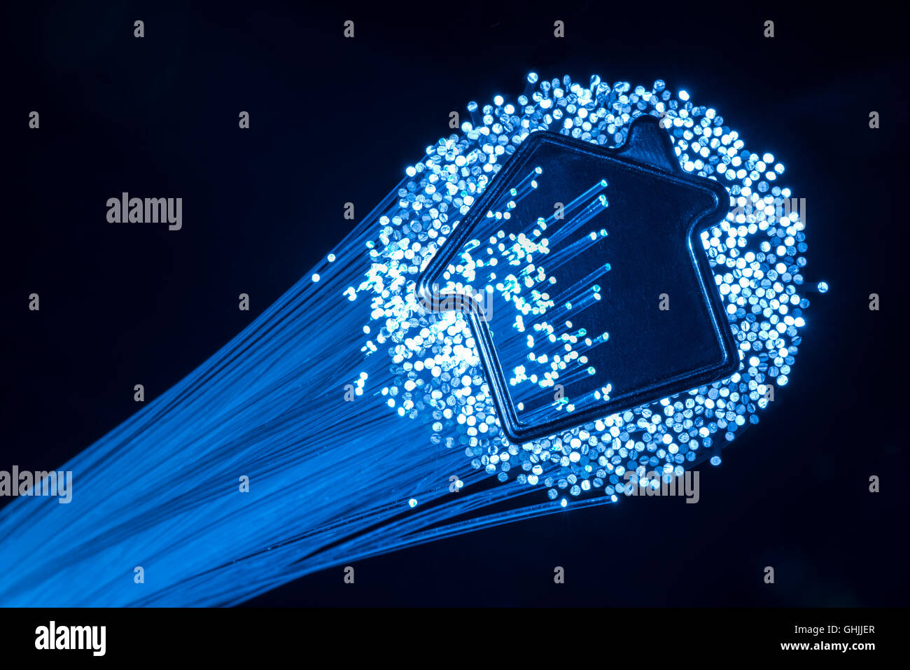 fiber optic connection to house Stock Photo - Alamy