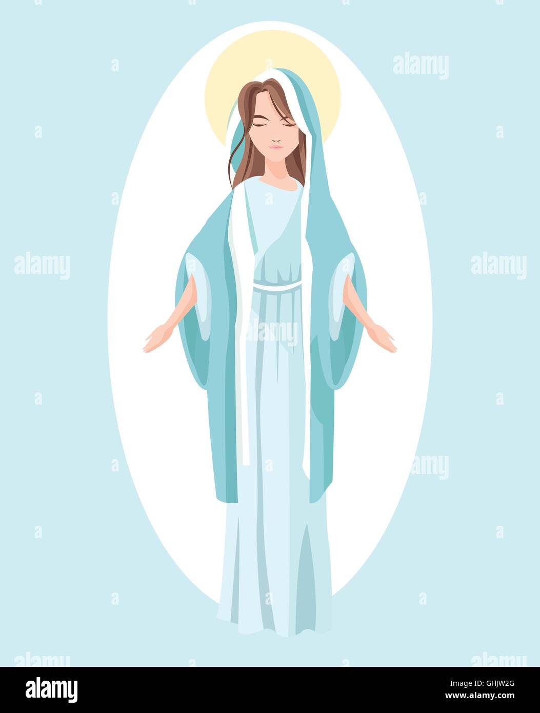 Holy mary girl woman female cartoon Stock Vector Images - Alamy