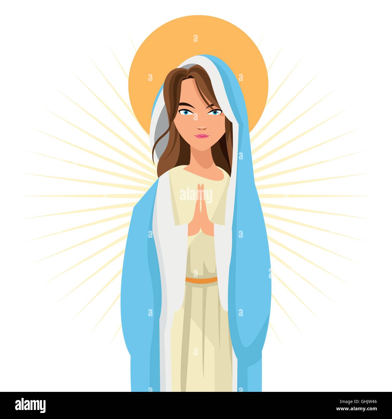 Holy mary girl woman female cartoon Stock Vector Images - Alamy