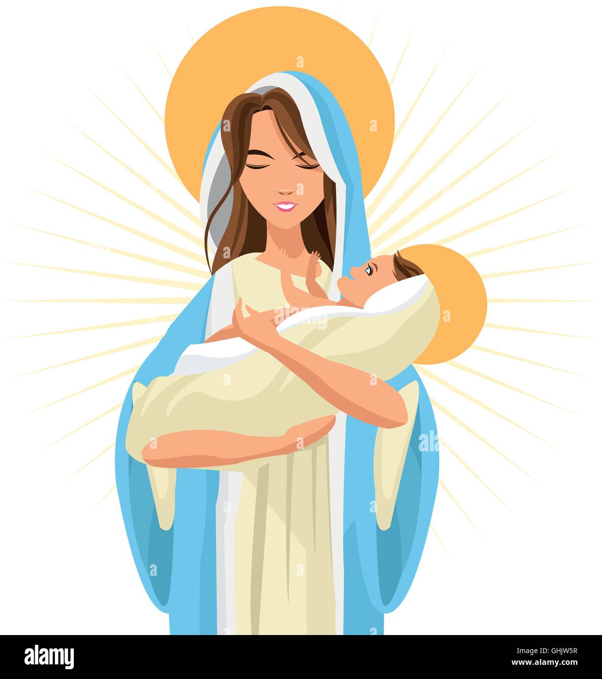 Holy mary baby jesus icon. Vector graphic Stock Vector Image & Art - Alamy