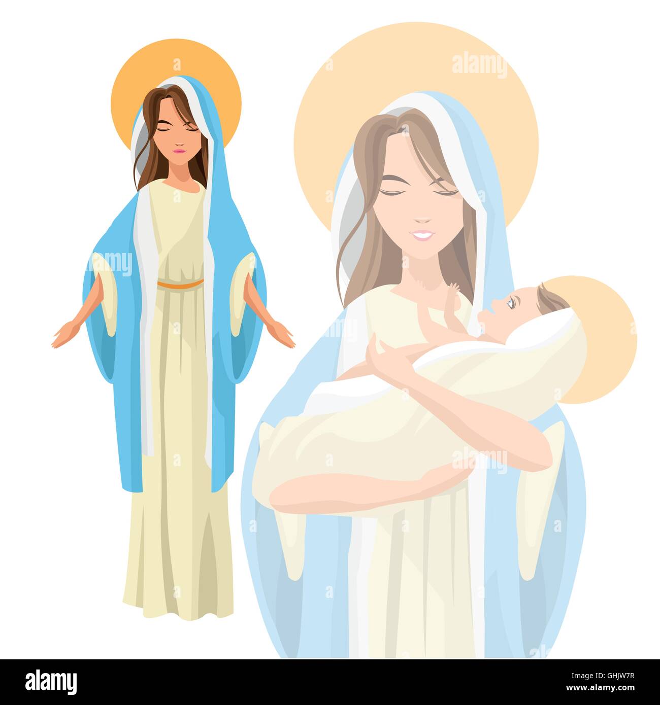 Holy mary baby jesus icon. Vector graphic Stock Vector Image & Art - Alamy
